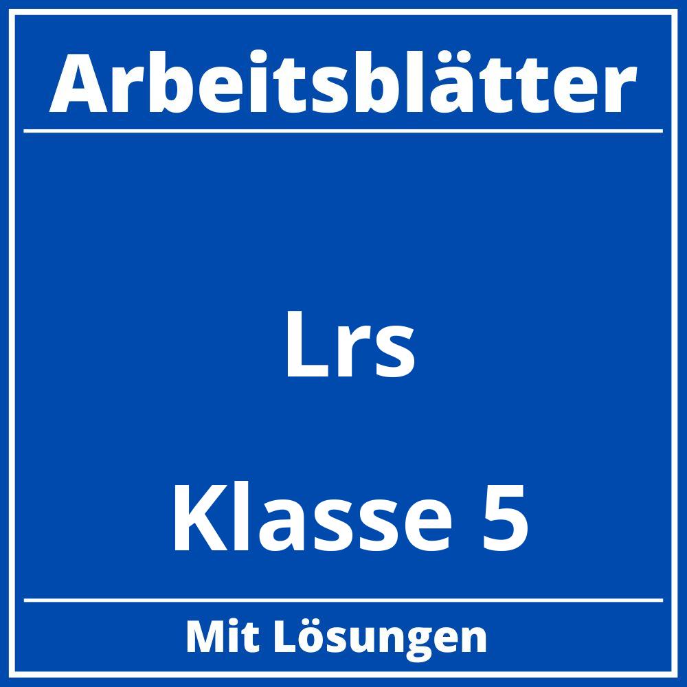 Lrs Arbeitsblätter Klasse 5 PDF